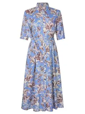 Liu Jo Floral Print Poplin Midi Dress - Blue