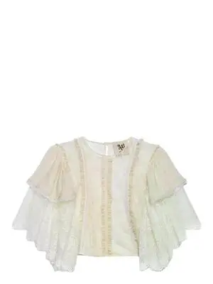 ANIYE BY Ruffled Lace Blouse - Neutrals