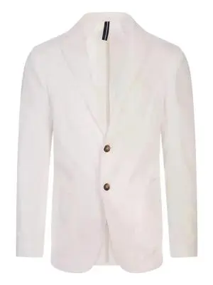 RUSSOCAPRI Oxford Button Blazer - White