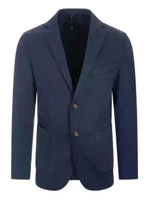 RUSSOCAPRI Oxford Single-breasted Blazer - Blue