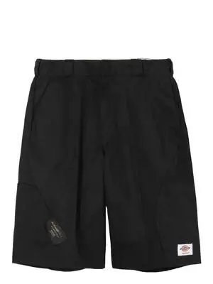 Undercover X Dickies Asymmetric Logo Patch Shorts - Black