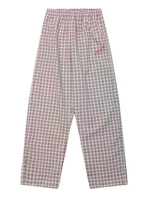 WILLY CHAVARRIA Plaid Trousers - White