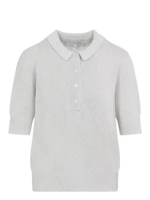 Studio Nicholson Ribbed-knit Polo Shirt - Grey