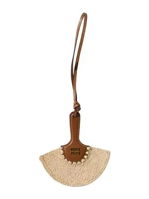 Miu Miu Raffia And Leather Trick - Neutrals