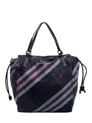 Burberry 2000-2017 Supernova Check Buckleigh Tote Bag - Purple