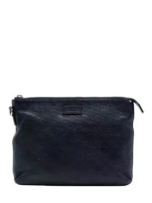 Gucci Ssima Wristlet Clutch Bag - Blue