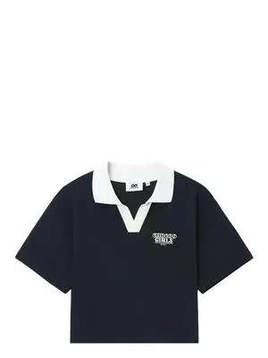 CHOCOOLATE Short-sleeve Crop Top - Blue
