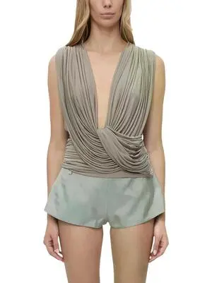 Christopher Esber Ripple Drape Top Grey