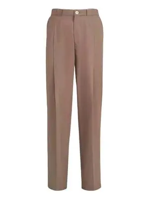 Brunello Cucinelli Cotton Crêpe Batavia Trousers With Pleat - Neutrals