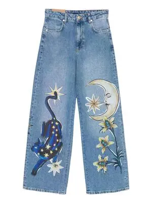 FARM RIO FARM Rio Graphic Print Wide-Leg Jeans