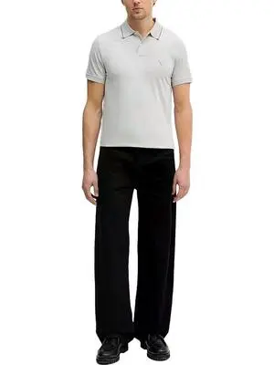 Guess Nolan Textured Logo Polo Shirt - Grey