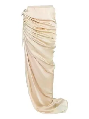 Rick Owens Draped Asymmetric Maxi Skirt - Neutrals