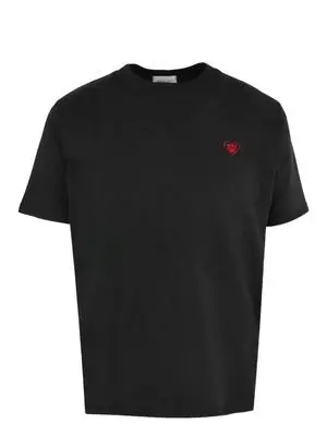 FAMILY FIRST Crew-neck Embroidery T-shirt - Black