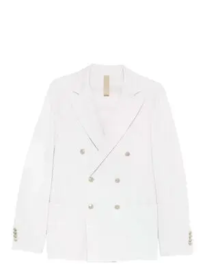 Eleventy Double-breasted Pinstripe Jacket - Grey