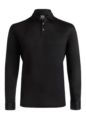 Boggi Milano Long-sleeve Polo Shirt - Black