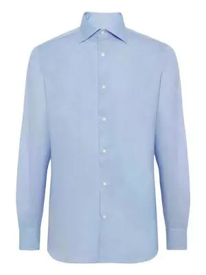 Boggi Milano Windsor-collar Dobby Shirt - Blue