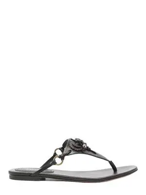 Isabel Marant Étoile Elato Leather Flat Sandals - Black