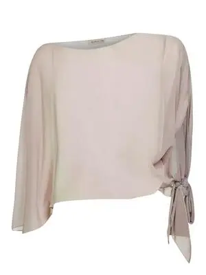 BLANCA VITA Boat-neck Stole - Neutrals