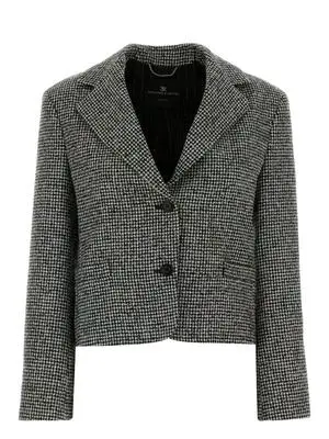 Ermanno Scervino Houndstooth Belted Jacket - Black