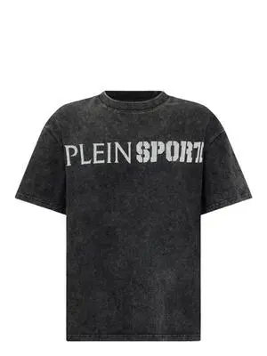 PLEIN SPORT Washed Round-neck T-shirt - Black