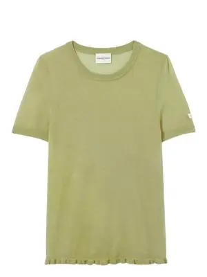 Claudie Pierlot Ruffled-hem T-shirt - Green
