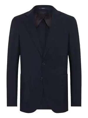 Boggi Milano Plain Wool Blazer - Blue
