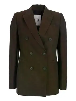 PT TORINO Double-breasted Blazer - Brown