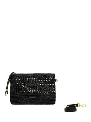 GIANNI CHIARINI Small Nefeli Crochet Zip Pouch - Black