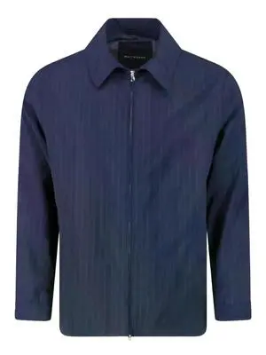 WHITE SAND Pinstripe Zip Jacket - Blue
