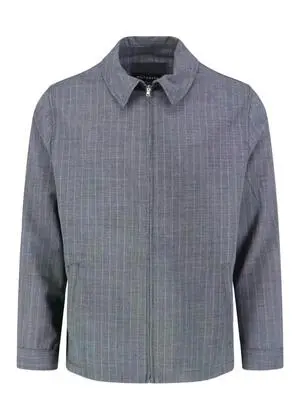 WHITE SAND Pinstripe Zip Shirt - Grey