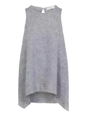 Peserico Keyhole Asymmetrical Blouse - Grey