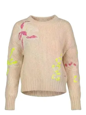 Valentino Garavani Floral Embroidered Sweater - Neutrals