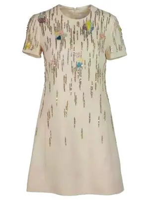 Valentino Garavani Sequin-embellished Mini Dress - Neutrals