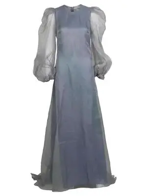 Valentino Garavani Puff-sleeve Maxi Dress - Blue