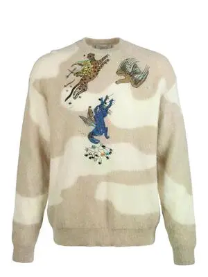 Valentino Garavani Animal Print Crew Neck Sweater - Neutrals