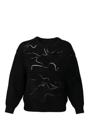 Valentino Garavani Graphic-print Wool Jumper - Black