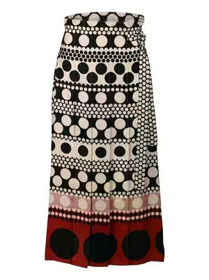 Valentino Garavani Pleated Polka-dot Midi Skirt - Neutrals