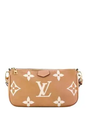 LOUIS VUITTON Multi Pochette Accessoires Bicolor Monogram Empreinte Giant Crossbody Bag Neutrals