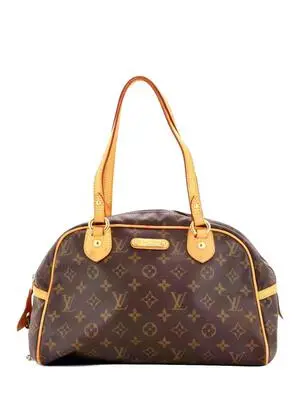 LOUIS VUITTON Montorgueil Handbag Monogram Canvas Pm Satchel - Brown