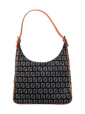 Fendi 2000-2010 Zucchino Canvas Shoulder Bag - Grey