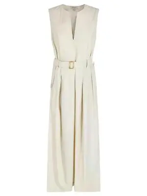Woolrich V-neck Belted Midi Dress - Neutrals