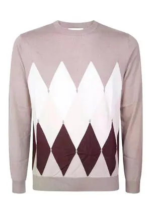 BALLANTYNE Argyle Knit Sweater - Neutrals
