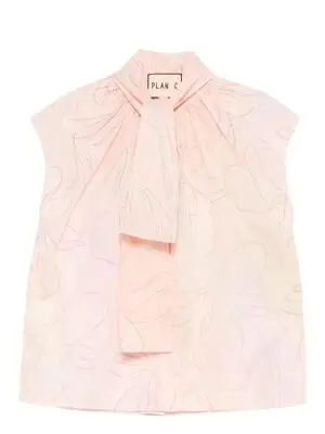 Plan C Floral Sleeveless Blouse - Pink
