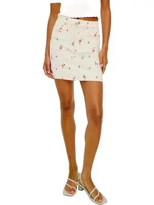 Rails Burbank Floral-print Mini Skirt - Neutrals