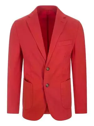 RUSSOCAPRI Oxford Button Cotton Blazer - Red