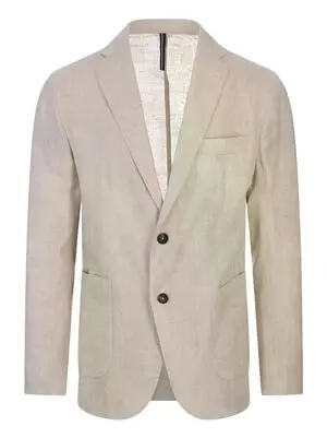 RUSSOCAPRI Button Single-breasted Linen Blazer - Neutrals