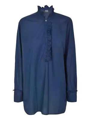 Massimo Alba Ruffled Blouse - Blue