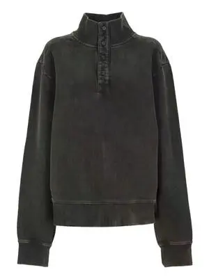 ENTIRE STUDIOS Buttoned High Neck Sweater - Grey