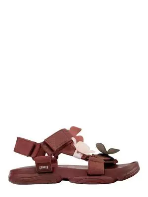 Camper Karst Flower-Detail Sandals Red
