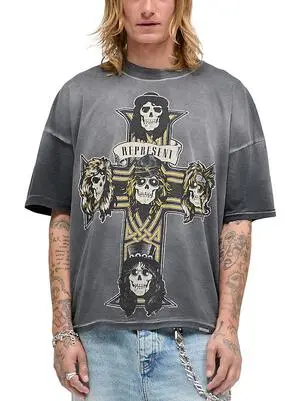 REPRESENT Guns N' Roses Cross Graphic T-shirt - Black